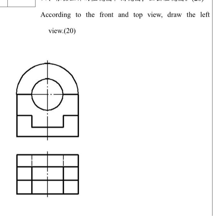 Solved According to the front and top view, draw the left | Chegg.com