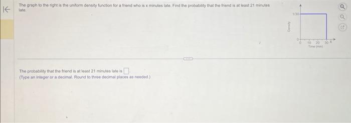 Solved The graph to the right is the uniform densty function | Chegg.com