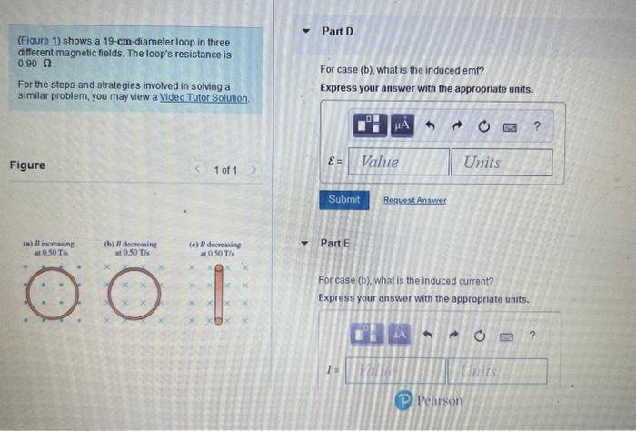 Solved (Figure 1) shows a 19-cm-diameter loop in three | Chegg.com