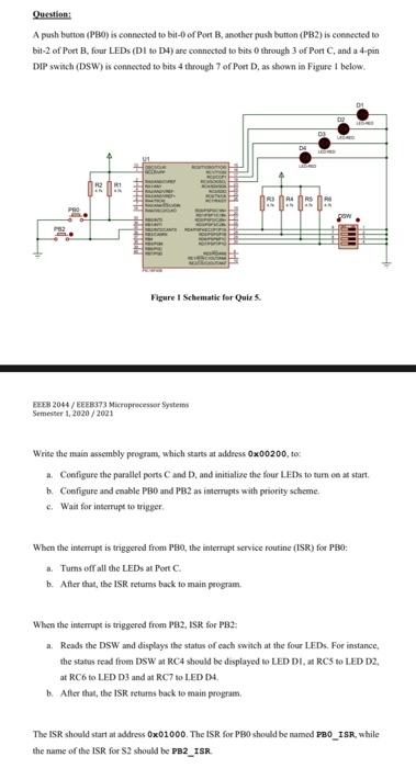 Question: A push button (PBO) is connected to bit-o | Chegg.com