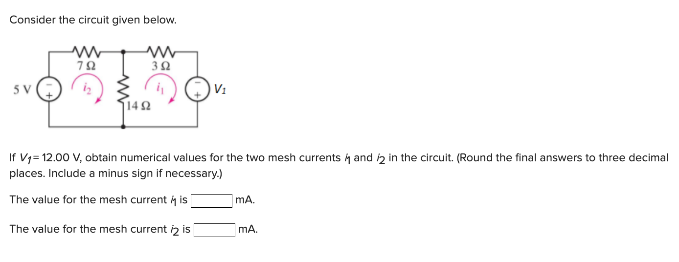 Solved Consider the circuit given below.If V1=12.00V, | Chegg.com