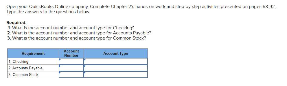 Solved Open your QuickBooks Online company. Complete Chapter | Chegg.com