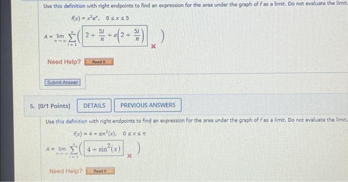 Solved Use this definition with right endpoints to find an | Chegg.com