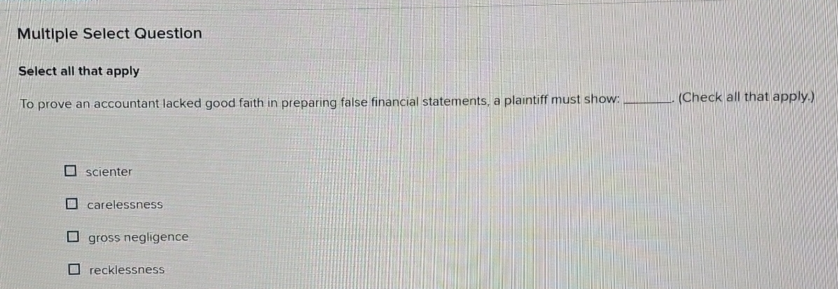 Solved Multiple Select QuestionSelect all that applyTo prove | Chegg.com