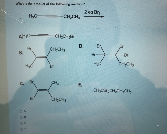 Solved What is the product of the following reaction? 2 eq | Chegg.com