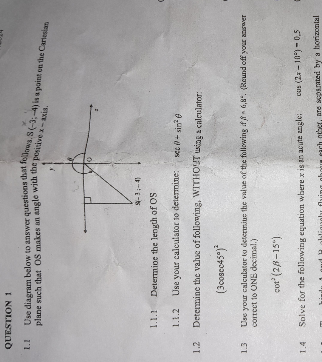 Solved QUESTION 11.1 ﻿Use diagram below to answer questions | Chegg.com