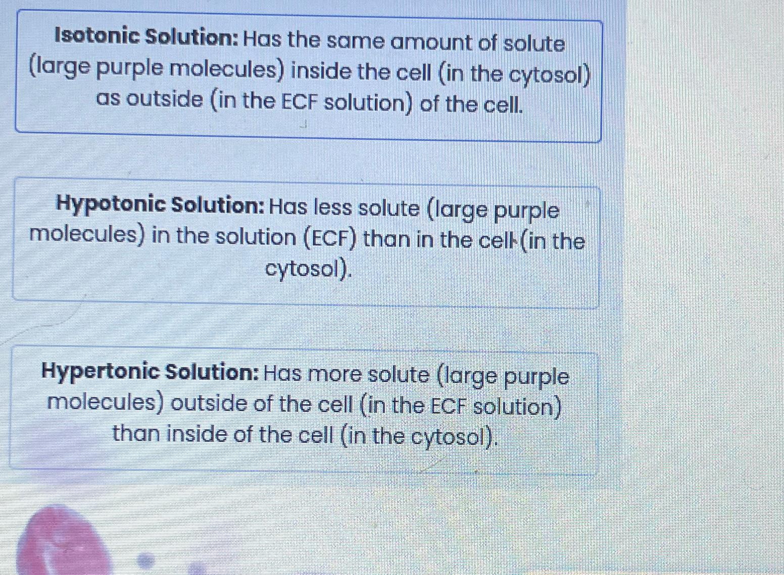 Solved Isotonic Solution: Has the same amount of solute | Chegg.com