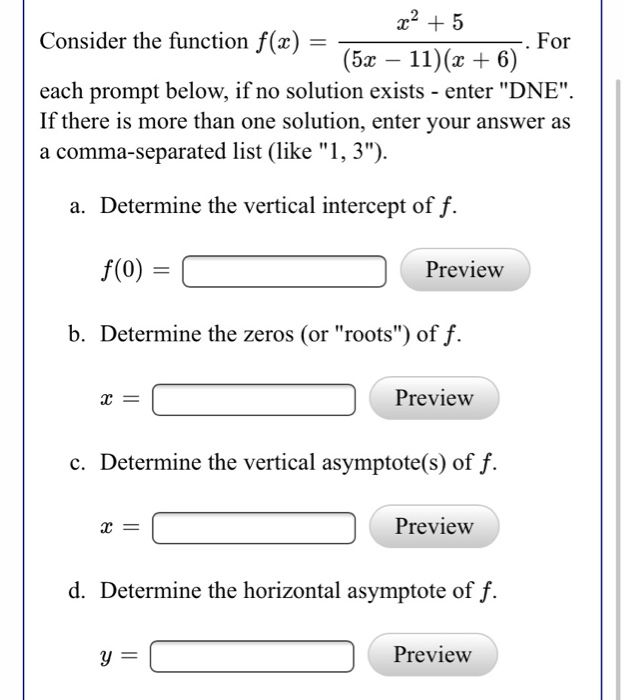 Solved x2 + 5 Consider the function f(x) = (5x – 11)(x + 6) | Chegg.com