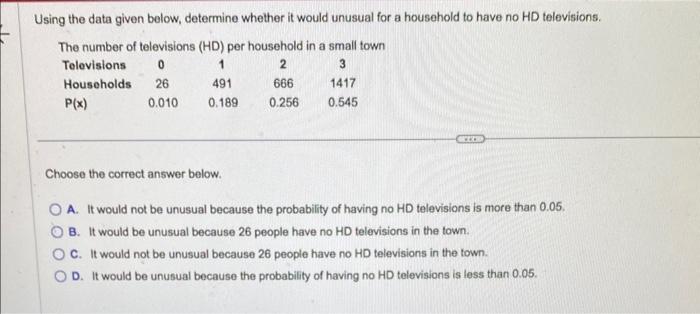Solved Using the data given below, determine whether it | Chegg.com