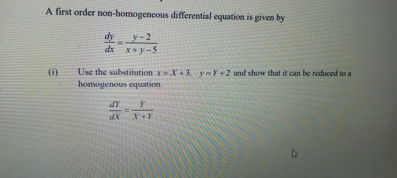 Solved A first order non-homogeneous differential equation | Chegg.com