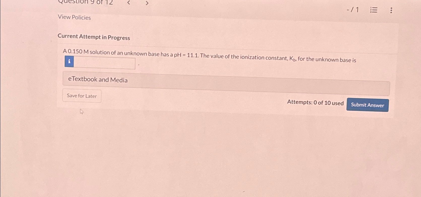 Solved View Policies-1Current Attempt in ProgressA 0.150M | Chegg.com