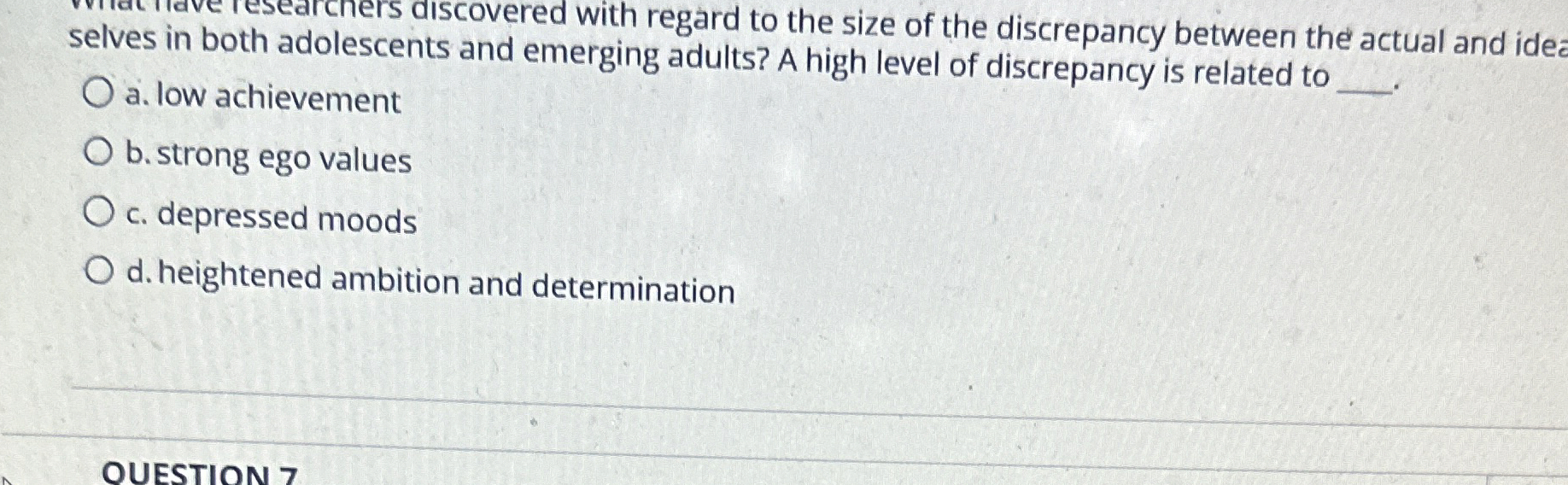 Solved discovered with regard to the size of the discrepancy | Chegg.com