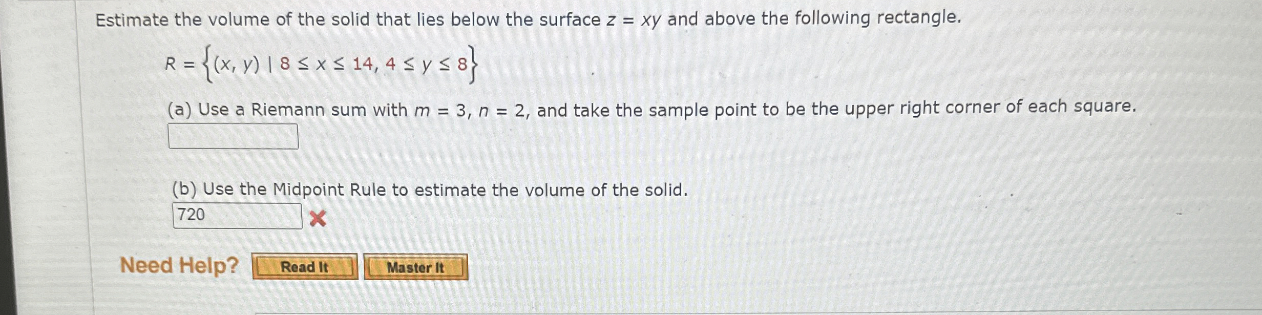 Solved Estimate the volume of the solid that lies below the | Chegg.com