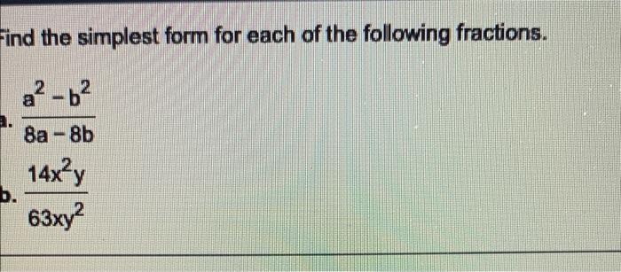 Solved Find the simplest form for each of the following | Chegg.com