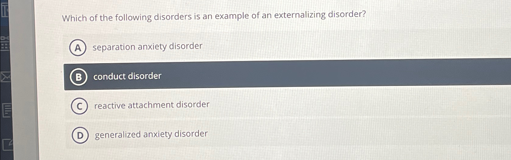 Solved Which of the following disorders is an example of an | Chegg.com