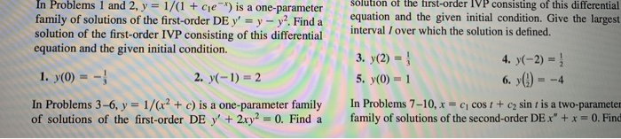 solution of the first-order IVP consisting of this | Chegg.com