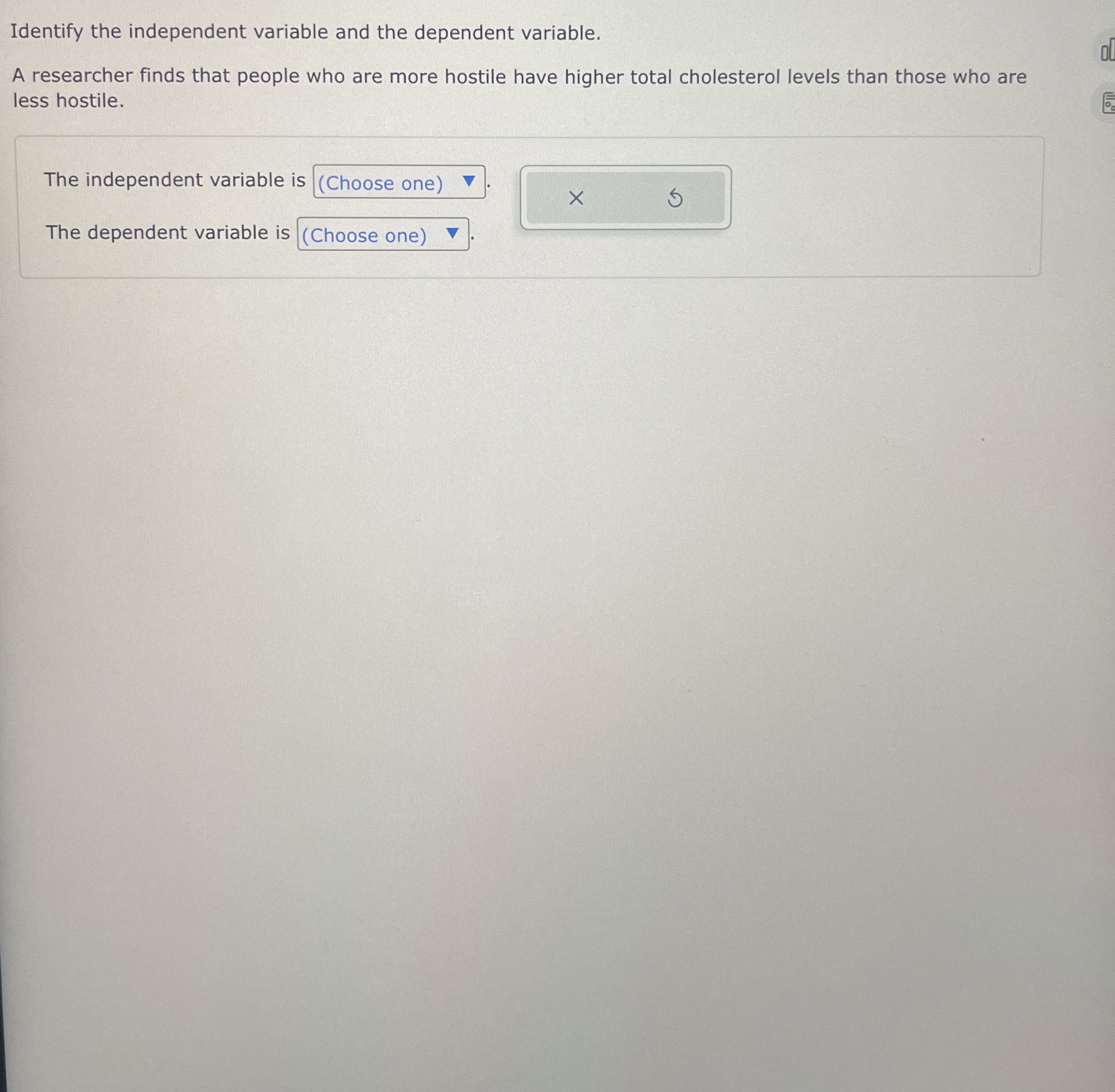Solved Identify the independent variable and the dependent | Chegg.com