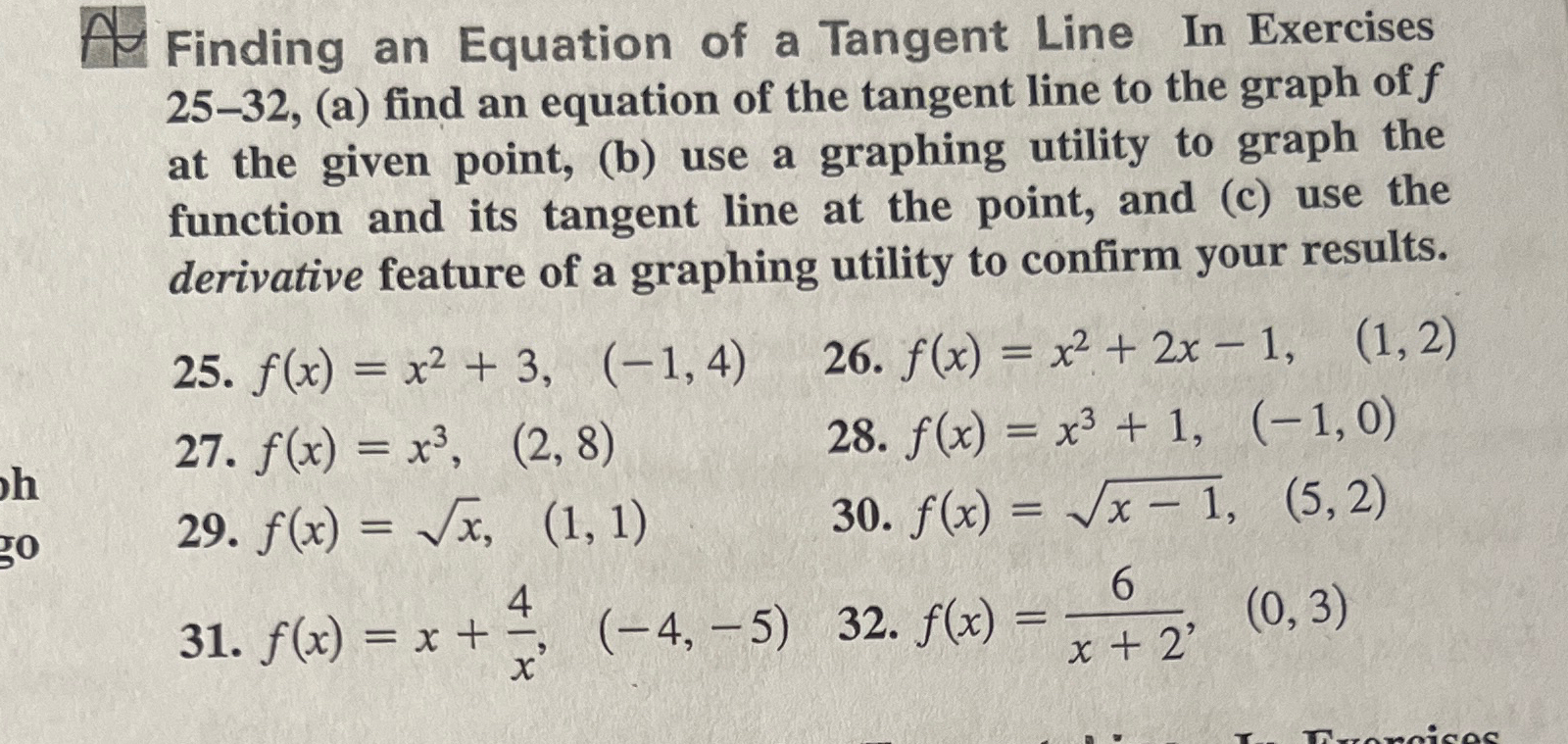 Solved A Finding an Equation of a Tangent Line In Exercises | Chegg.com
