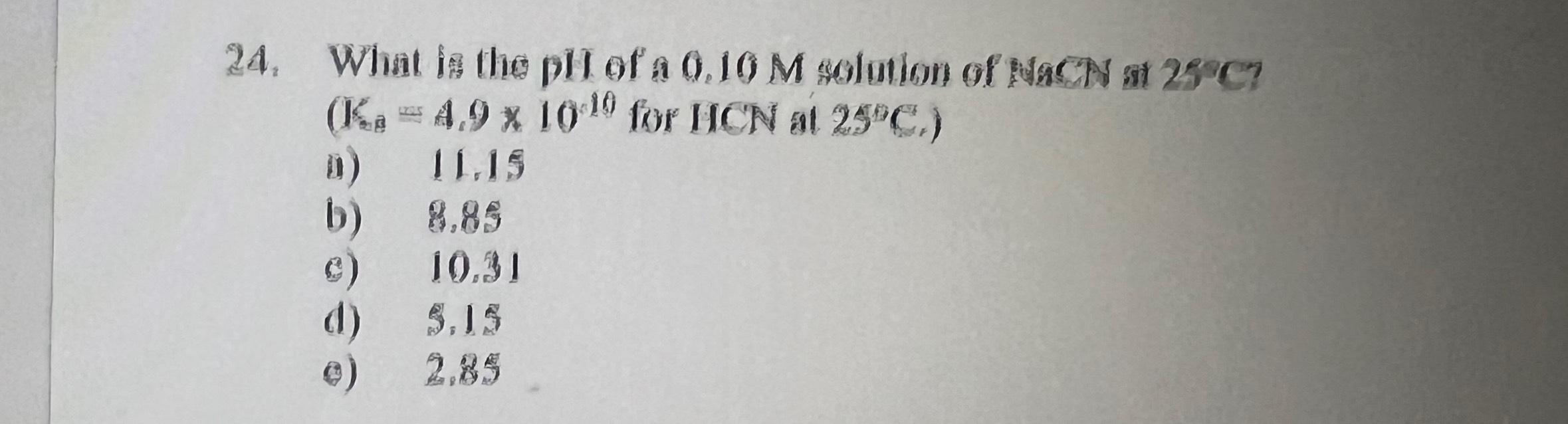 Solved ii) 11.15b) 8.85c) 10.31d) 5,15C) 2.85 | Chegg.com