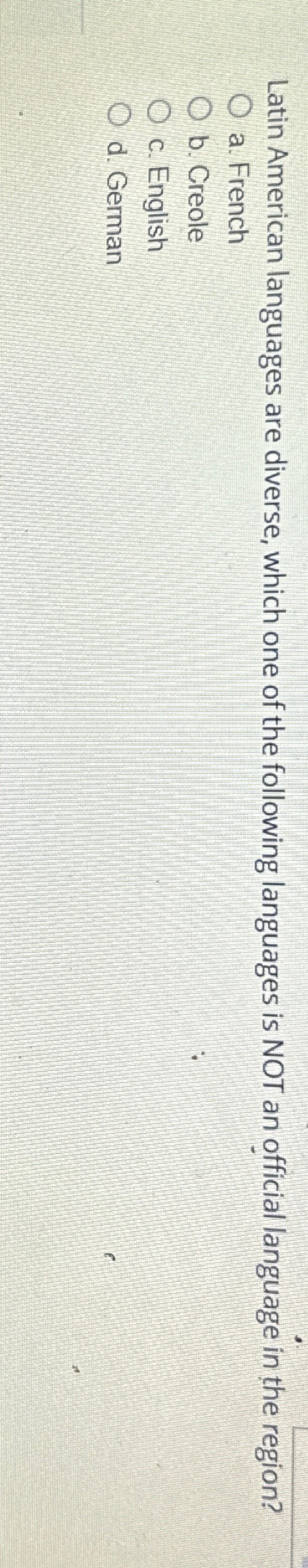 Solved Latin American languages are diverse, which one of | Chegg.com