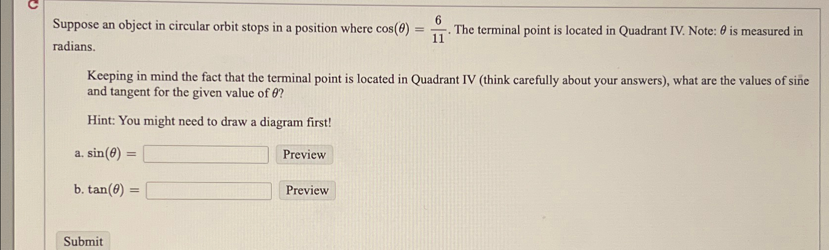 Solved Suppose An Object In Circular Orbit Stops In A