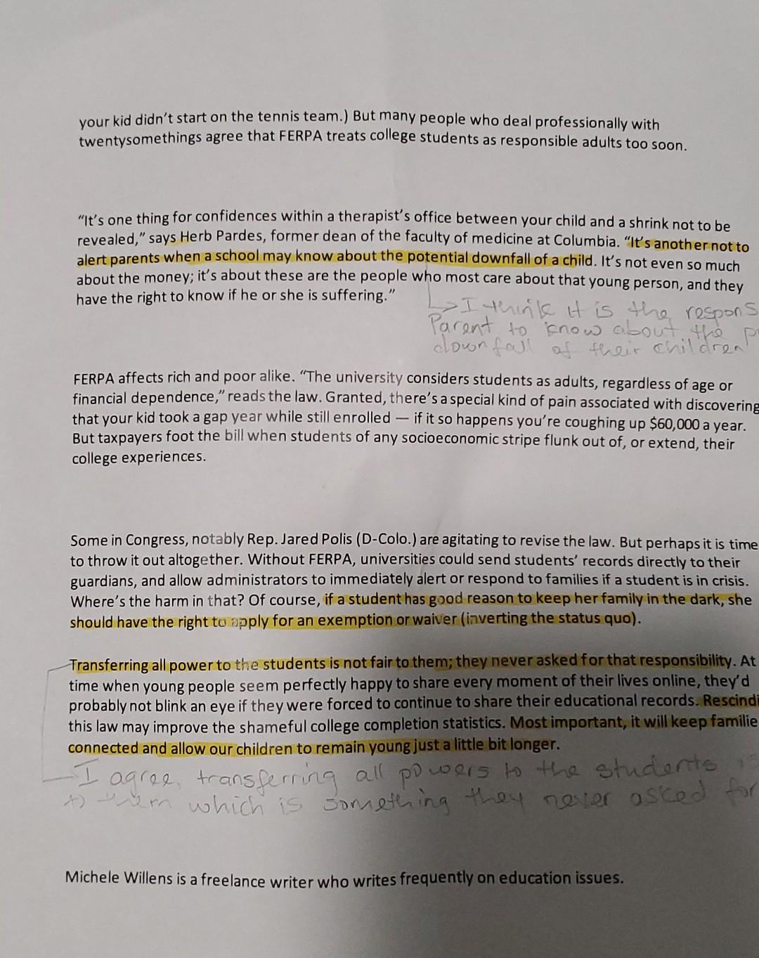 Solved write a brief summary of the article Op-Ed: College | Chegg.com
