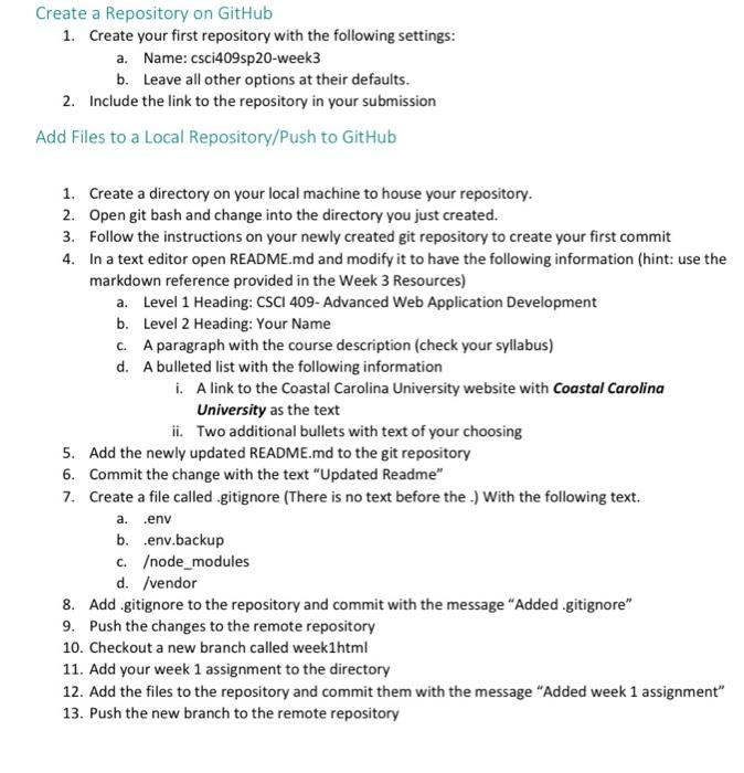 Solved Create a Repository on GitHub 1. Create your first | Chegg.com
