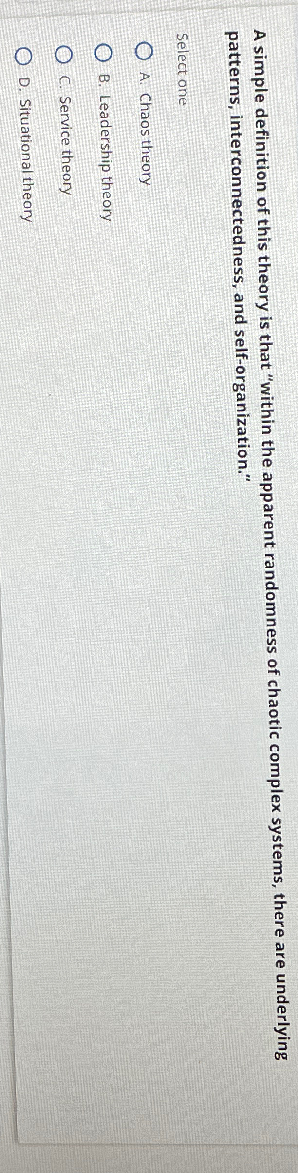 Solved A simple definition of this theory is that "within | Chegg.com