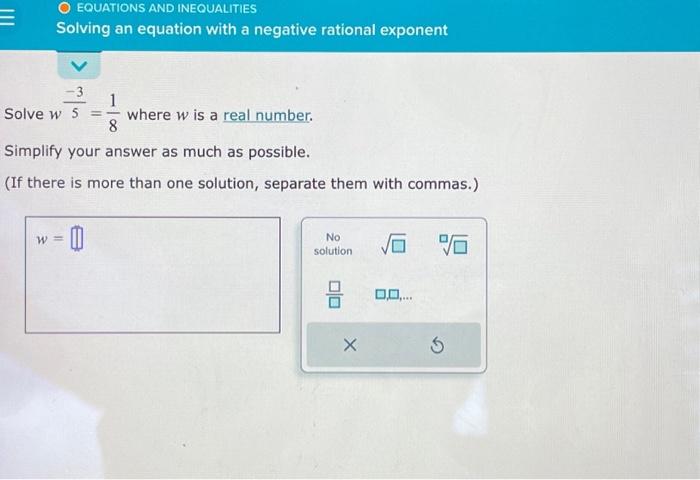 Solved O EQUATIONS AND INEQUALITIES Solving an equation with | Chegg.com