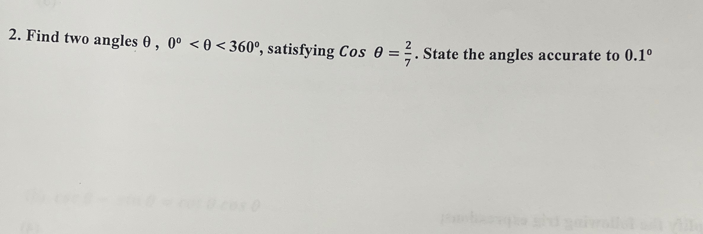 Solved Find two angles θ,0°