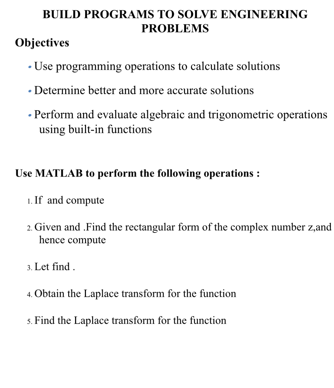 Solved BUILD PROGRAMS TO SOLVE ENGINEERING | Chegg.com