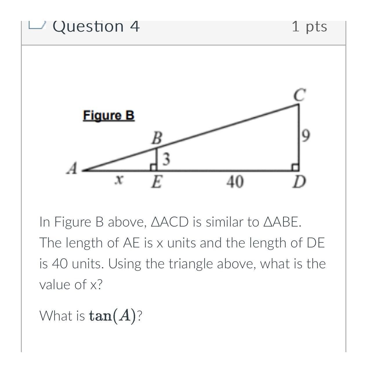 Solved ⊔ ﻿Question 41 ﻿ptsIn Figure B ﻿above, ????ACD ﻿is | Chegg.com