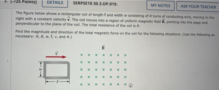 Solved The figure below shows a rectangular coll of length ℓ | Chegg.com