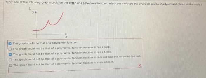 Solved Only One Of The Following Graphs Could Be The Graph 