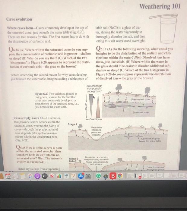 Solved Weathering 101 Cave evolution Where caves form-Caves | Chegg.com