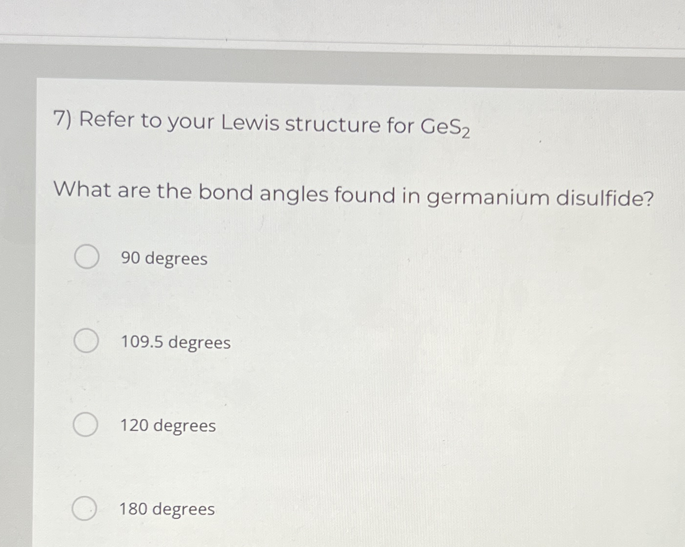 High Quality SOLUTION Refer to your Lewis structure for GeS2What are ...