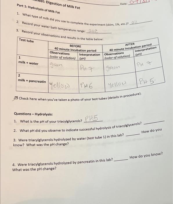 Solved 5. Why does the test tube with pancreatin give rise | Chegg.com