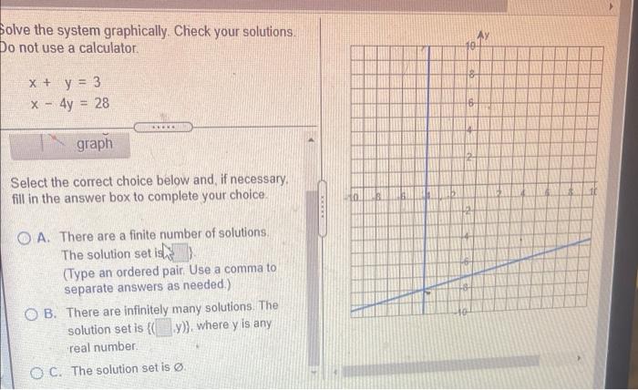 Solved Solve the system graphically. Check your solutions. | Chegg.com