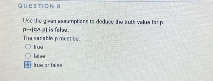 Solved QUESTION 8 Use the given assumptions to deduce the | Chegg.com