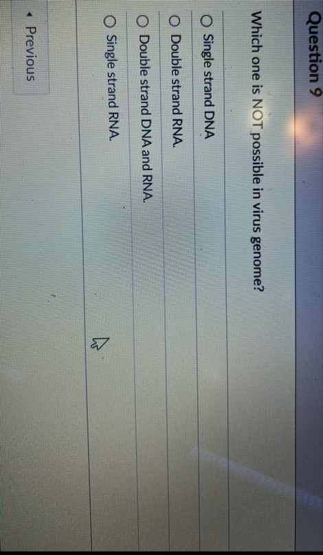 Solved Question 9Which one is NOT possible in virus | Chegg.com