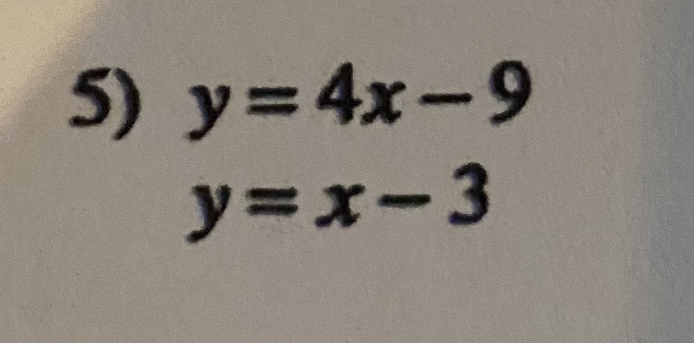 Solved Solve each system by substition y=4x-9y=x-3 | Chegg.com