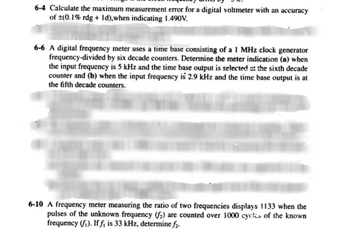 Solved 6-4 Calculate the maximum measurement error for a | Chegg.com