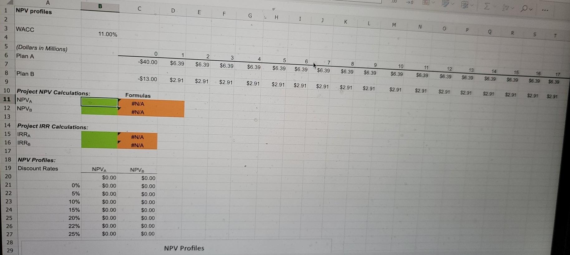 Solved Excel Online Structured Activity: NPV profiles A | Chegg.com