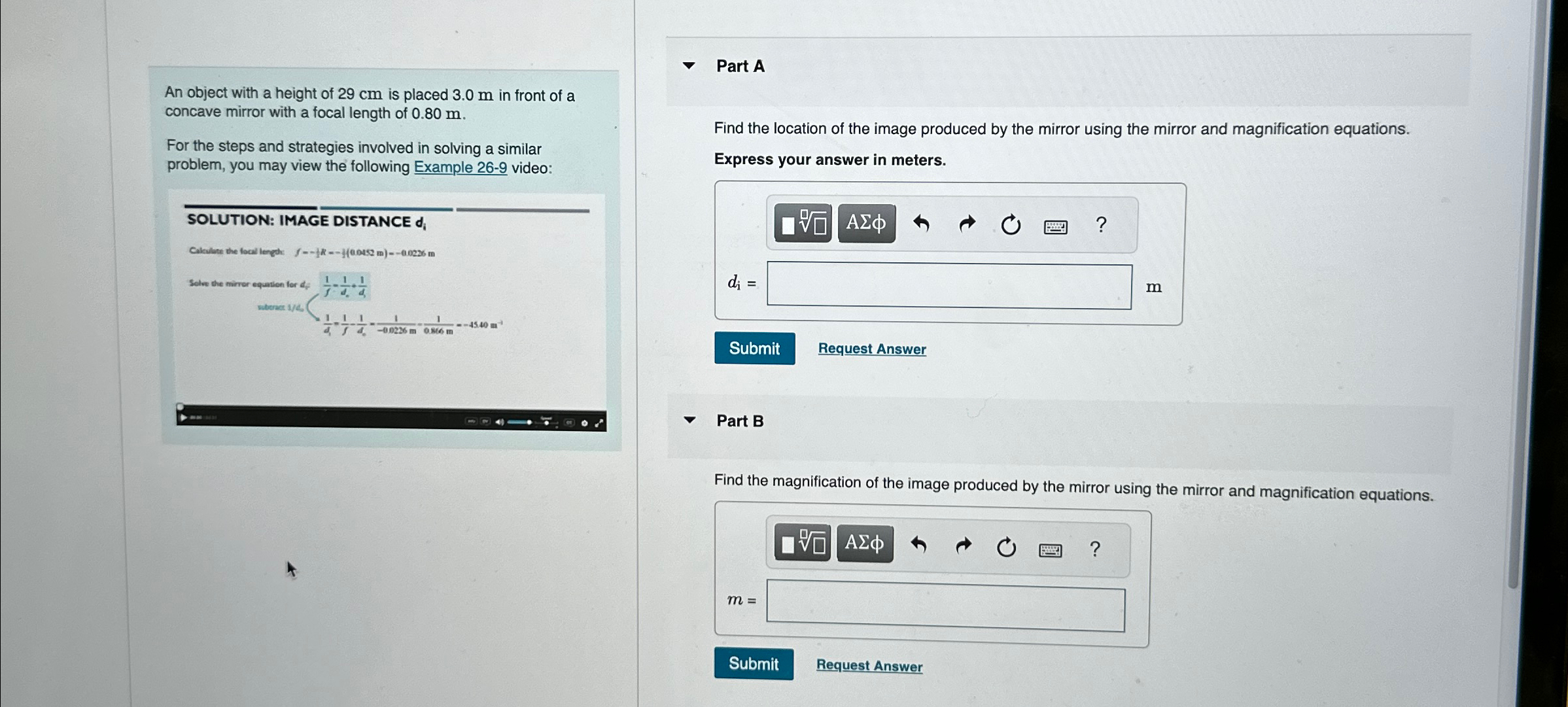 Solved An object with a height of 29cm ﻿is placed 3.0m ﻿in | Chegg.com