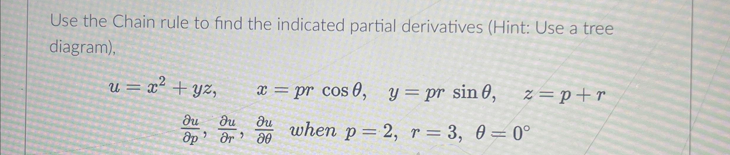 Solved Use the Chain rule to find the indicated partial | Chegg.com