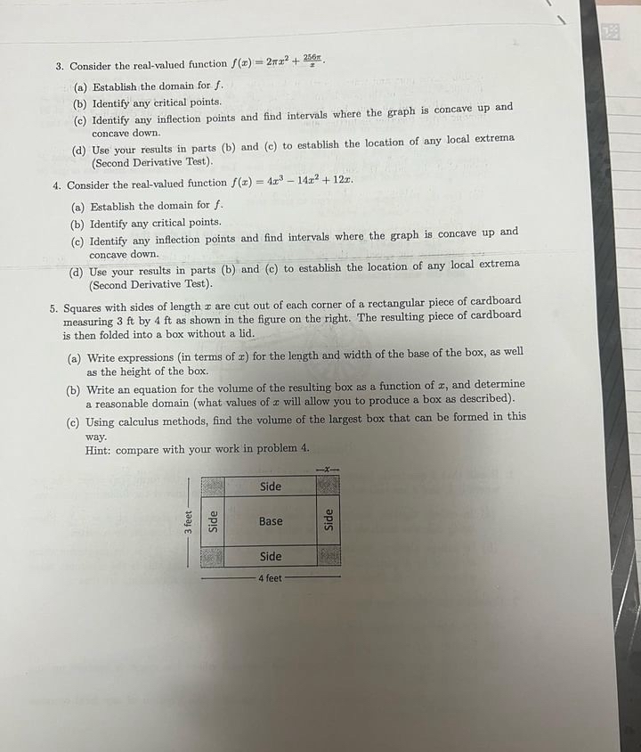 Solved Consider the real-valued function f(x)=2πx2+256πx.(a) | Chegg.com