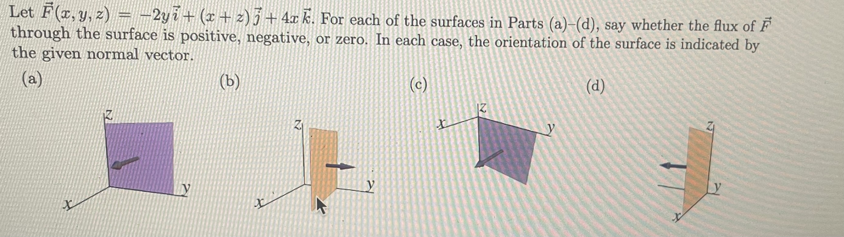 Solved Let vec(F)(x,y,z)=-2yvec(i)+(x+z)vec(j)+4xvec(k). | Chegg.com