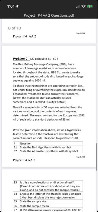 Solved 1:01 1 Project P4 AA 2 Questions.pdf 8 of 10 Project | Chegg.com
