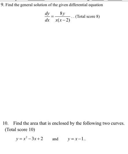 Solved 9 Find The General Solution Of The Given