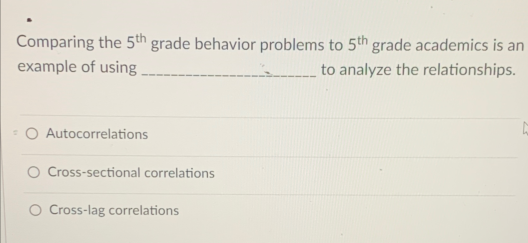 Solved Comparing the 5th ﻿grade behavior problems to 5th | Chegg.com